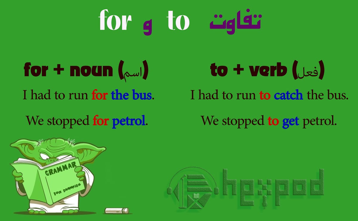 گرامر to ، for و so that و تفاوت هایی که بین این 3 وجود دارد - هگزپاد